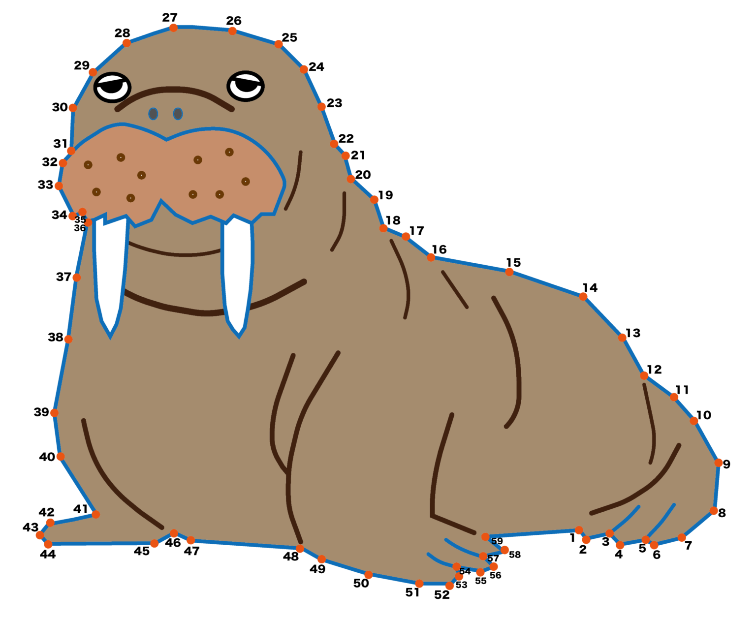 点つなぎ セイウチ | 無料プリント教材｜おうち学習キッズ